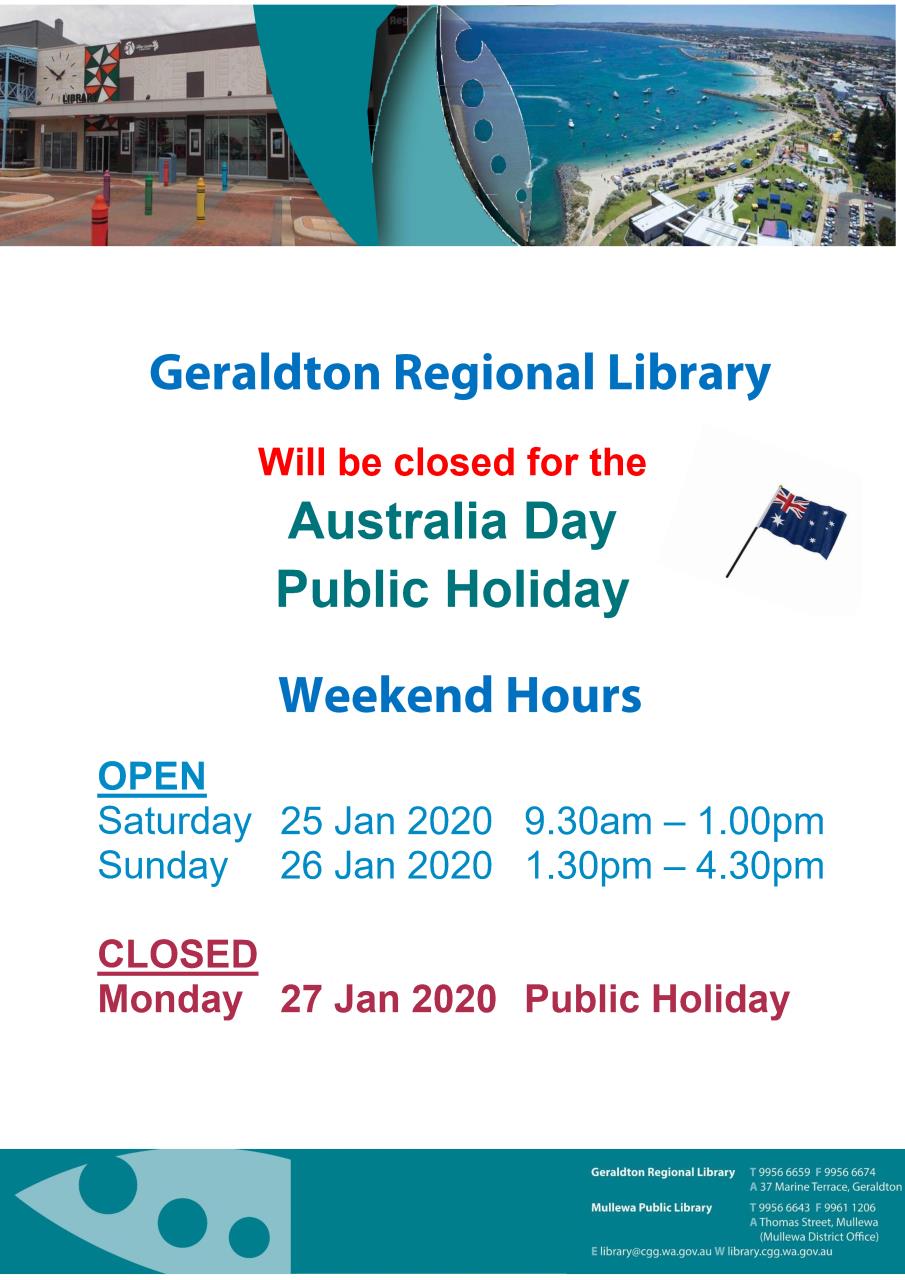 Events » City of Greater Geraldton Regional Library
